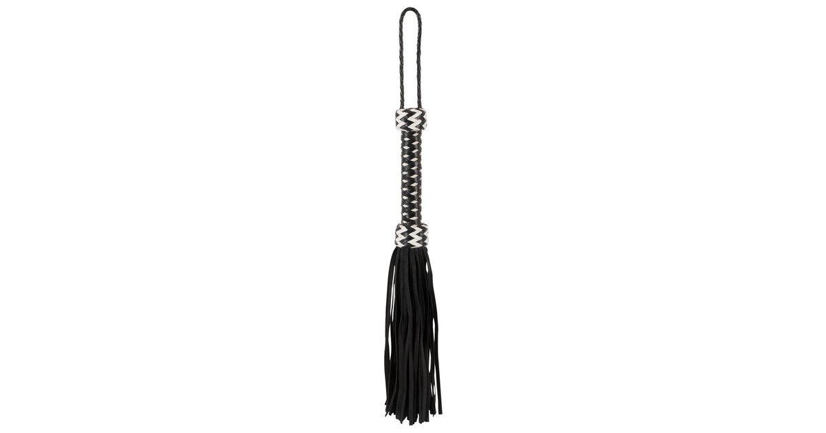 Zado black & white leather flogger - SEXYSTYLE.eu