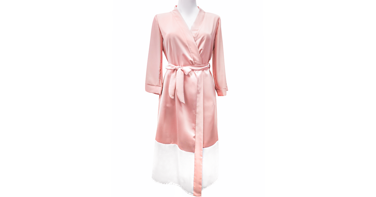SEXYSTYLE rose gold robe with white hemline - SEXYSTYLE.eu