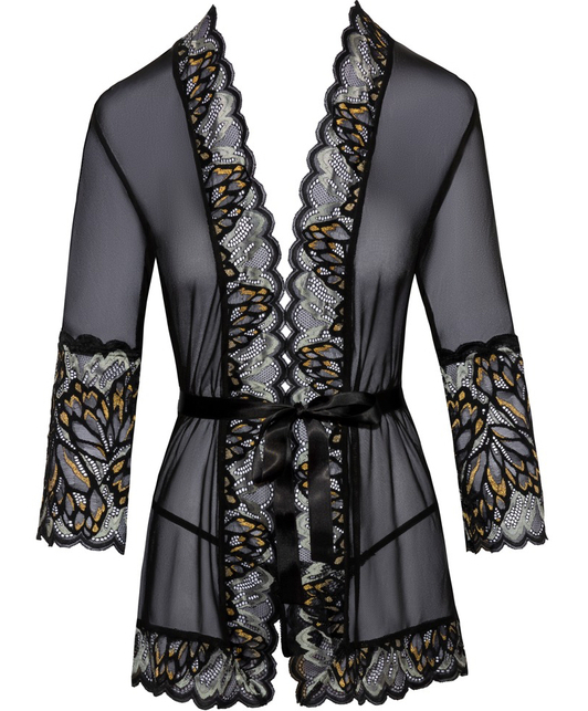 kissable Opaline black sheer mesh peignoir - SexyStyle.eu