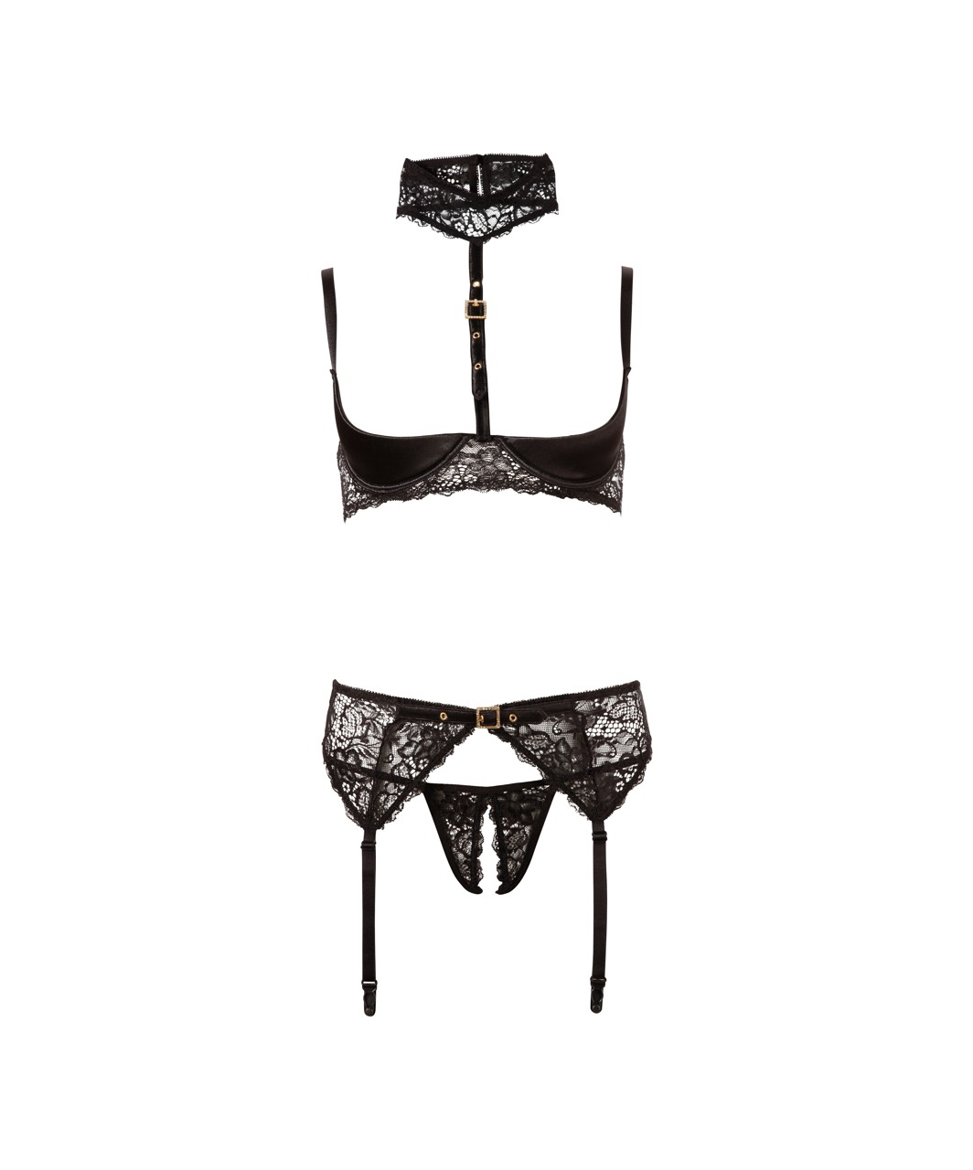 Abierta Fina Black Lace Lingerie Set Sexystyle Eu