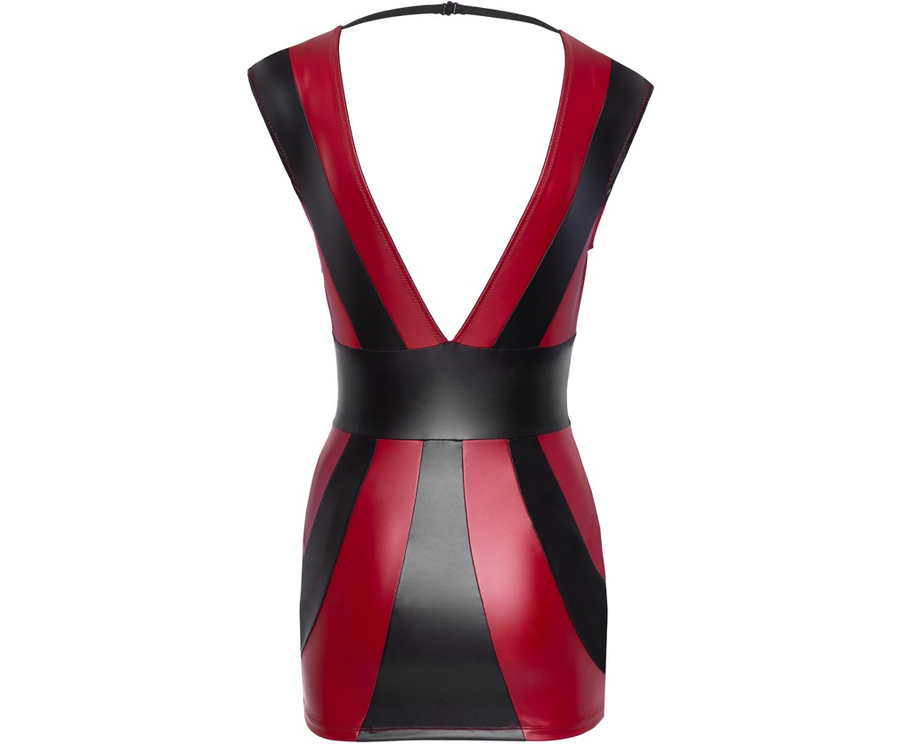 Cottelli Lingerie black & red striped matte look mini dress - SexyStyle.eu