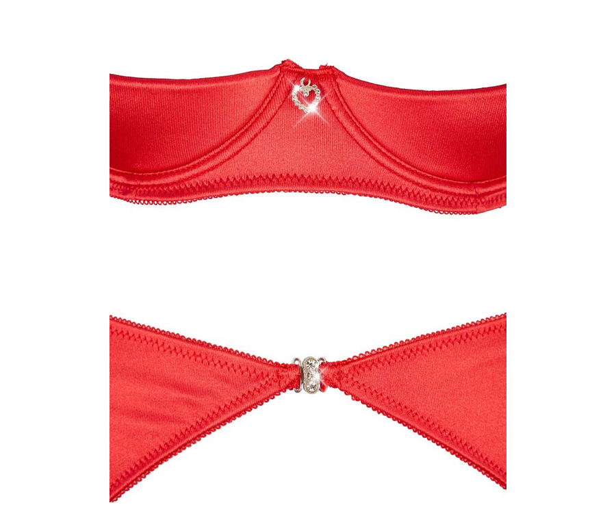 Cottelli Lingerie red shelf bra lingerie set - SexyStyle.eu