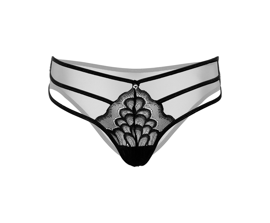 Daring Intimates black lace & sheer mesh thong - SexyStyle.eu